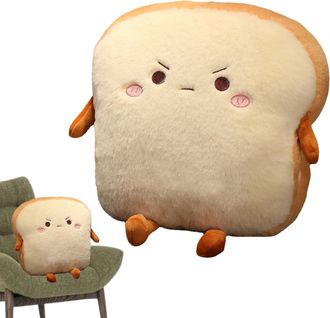 Generic Toast-Wurfkissen - Neuartiges Toastkissen, Plüsch-Brotkissen | Süßes Toastkissen, Brotförmiges Kissen, Plüsch-Toast-Überwurfkissen, Heimdekoration, Sü