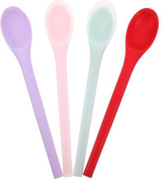 Amosfun Lot 4 Cuill&egrave;res Silicone Antiadh&eacute;sive Cuisine Ustensiles Polyvalents M&eacute;langer &Agrave; Soupe Pour Maison Service