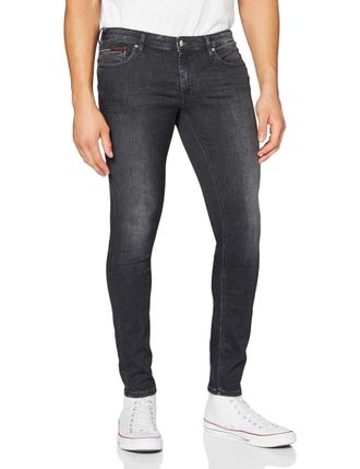 Tommy Jeans Tommy Hilfiger Damen Sophie Lr Skny Ibkst Hose, Iris Black Str, Iris Black Str, 32W/32L