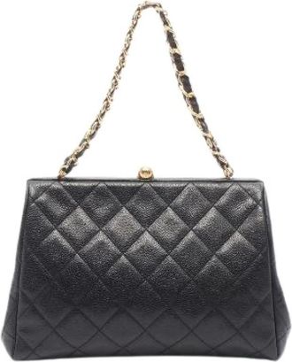 Chanel Pre-owned Sac &agrave; main matelass&eacute; en cuir grain&eacute; - Femme - Pre-owned - Noir - Taille: ONE Size