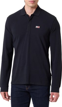Napapijri Evan Long Sleeve Polo Shirt Black, Schwarz, Medium