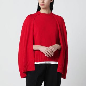 Toteme Roter Cape-Pullover aus Kaschmir