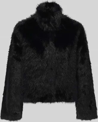 Vero Moda Modern Fit Webpelzjacke mit hohem Stehkragen