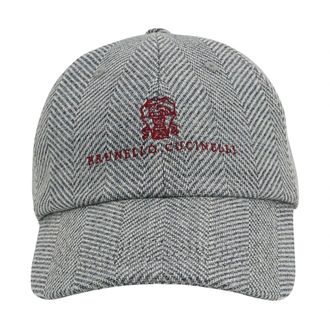 Brunello Cucinelli Chevron Baseball Cap - - Accessories - Herren - Grau - M