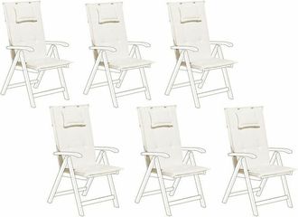 Beliani Beliani - Auflage für Gartenstuhl Cremeweiß Polsterbezug 6er Set Gartenmöbel