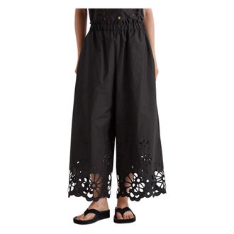 Meimeij Femme, Pantalons, Noir, Taille: 40 FR Pantalon &agrave; jambes larges