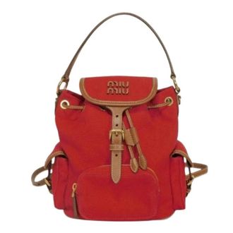Miu Miu Pre-owned Canvas Backpack - Femme - Pre-owned - Rouge - Taille: ONE Size