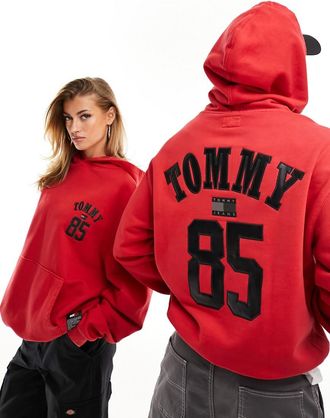 Tommy Jeans Remastered 1985 - Unisex-Kapuzenpullover in Rot mit Logo