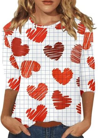 Generic T-shirt &agrave; manches pointues pour femme 2026 pour la Saint-Valentin, imprim&eacute; Oktoberfest, blanc, L
