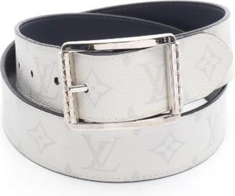 Louis Vuitton Pre-owned Sangle Reverso Monogram Leather PVC Belt - Homme - Pre-owned - Blanc - Taille: ONE Size