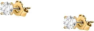 Cleor Boucles doreilles en or 750/1000 et diamant synth&eacute;tique