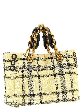 Balmain Womens Tote Multicolor Polyester Cotton Polyamide