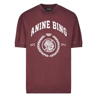 Anine Bing Femme, Tops, Rouge, Taille: 40 FR Jaylin Tee Collegiate