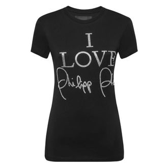 Philipp Plein T-Shirt Pure Rundhals Kurzarm - - Tops - Damen - Schwarzk - XL