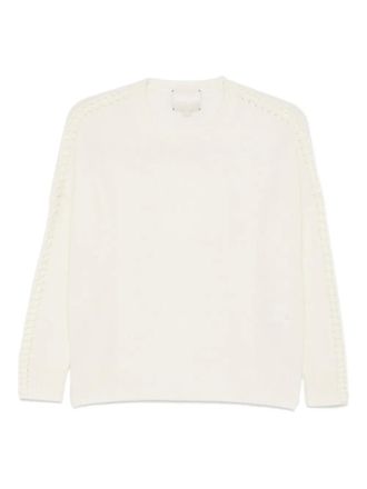 Kujten pull &agrave; d&eacute;tails de coutures - Blanc