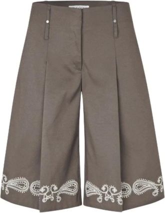 Stine Goya Femme, Shorts, Beige, Taille: 42 FR Bermuda Pliss&eacute; &agrave; OEillets