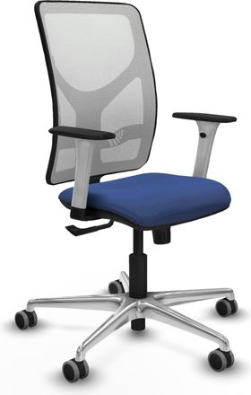 Piqueras y Crespo B&uuml;rostuhl, blau mit wei&szlig;en und schwarzen Armlehnen, h&ouml;henverstellbare Lendenwirbelst&uuml;tze, ausgestattet mit Sincro 3 Positionen und Schneideschaum, Wei