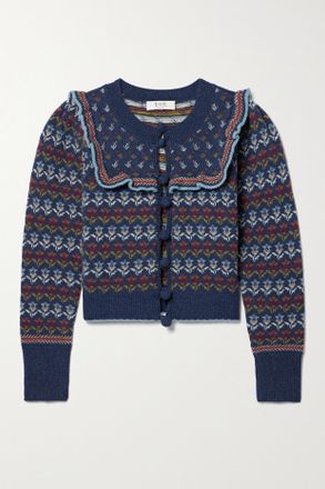 Sea New York Cardigan Raccourci En Laine M&eacute;rinos Jacquard &Agrave; Volants Anna - Multicolore