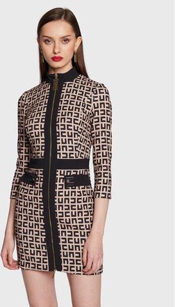 Elisabetta Franchi Coctailkleid AB-339-31E2-V460 Beige Slim Fit