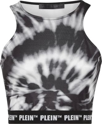Philipp Plein Femme, Tops, Noir, Taille: 36 FR Tank Crop Top Tie Dye