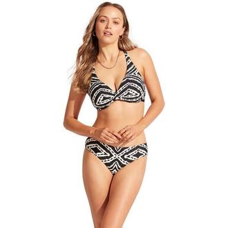 Seafolly Damen Bikinioberteil Zanzibar Wrap Front F Cup Bra