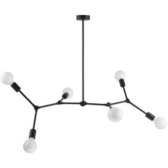 Licht-Erlebnisse Schwarze Deckenlampe 6-flmg Esstisch Leuchte AARON