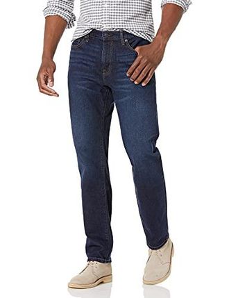 Amazon Essentials Jean Stretch Coupe Droite - couleurs abandonnées Homme, Lavage Indigo, 34W / 29L