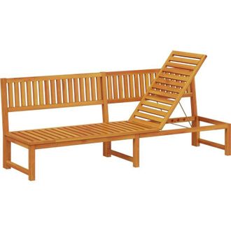 vidaXL Vidaxl - Sonnenliege 1-Person Braun 200 x 57 x 75cm Massivholz Akazie