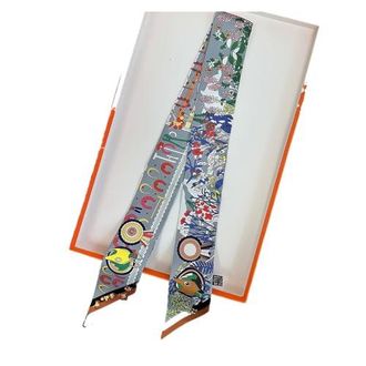 Generico Écharpe imprimée florale pour femme, cravate de style coréen et accessoire de sac, Color2, 90x5cm