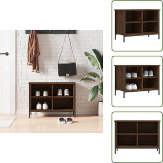 vidaXL Armoire &agrave; chaussures ch&ecirc;ne marron 69x35x50 cm bois ding&eacute;nierie - Armoire &agrave; Chaussures - Meuble Chaussure - Rangement Chaussures - &Eacute;tag&egrave;re Chaussures