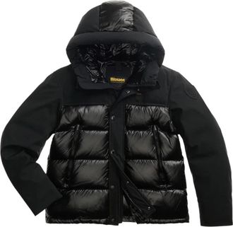 Blauer Brook Nylon und Neopren Daunenjacke - - Jackets - Herren - Schwarzk - 2XL