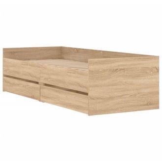 vidaXL Cadre de lit avec tiroirs ch&ecirc;ne sonoma 75x190 cm