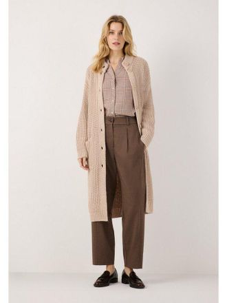 More & More Langarmbluse lockere Karo-Stehkragenbluse