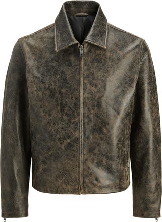 Jack & Jones Herren Jcotakeoff Leather Jacket, Black, x_s