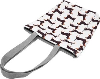 Hemobllo Paquet Fourre-Tout pour Femme en Polyester Grand Paquet Bandouli&egrave;re Portable Motif Chien Teckel de Shopping L&eacute;ger et Polyvalent pour Voyage et Rangeme