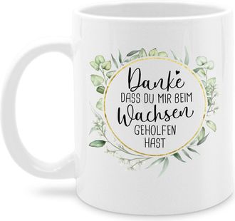 Shirtracer Tasse Tassen 325ml - Erzieherin - Danke dass du mir beim Wachsen geholfen hast - 325 ml - Weiß - für erzieherinnen abschied geschenk erzieher geschenk