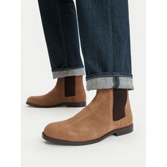 Calvin Klein Klassische Stiefeletten Calvin Klein Ess Rubber Chelsea Su HM0HM02055 Beige
