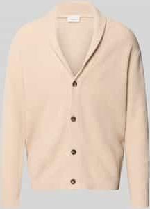 Profuomo Cardigan aus Woll-Mix mit Schalkragen