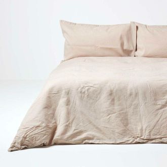 Homescapes Homescapes - Leinen Bettw&auml;sche Set Beige, 240 x 220 cm