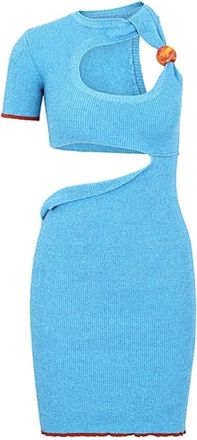 Jacquemus Femme, Robes, Bleu, Taille: 36 FR La Robe Brilho Knit Mini Dress