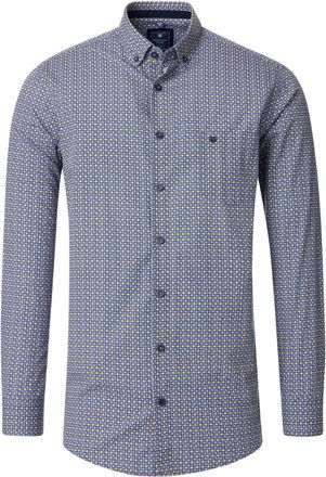 Redmond Freizeithemd Druck Comfort Fit Gelb 3XL