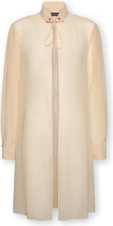 Elena Miro Femme, Blouses et Chemises, Beige, Taille: 46 FR Long Georgette Shirt