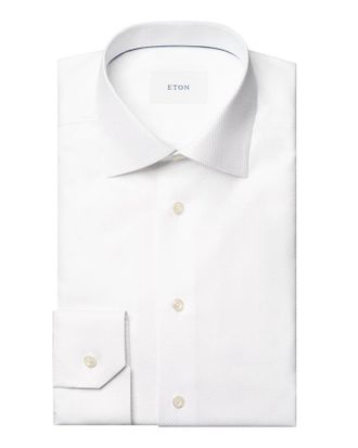Eton Unifarbenes Hemd mit Struktur und Kentkragen, Slim in