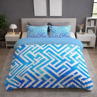 Generic Bettw&auml;sche 135 x 200 cm - Bettbezug Angenehm Leicht Atmungsaktiv - Modedrucke Mikrofaser 2teilig Set mit Kissenbez&uuml;ge 80x80 cm Minimalistisch Abstrakt