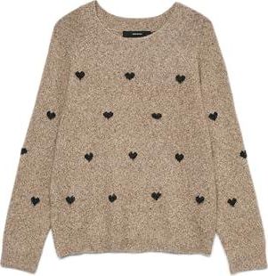 Vero Moda Vmdoffy Intarsia Ls O-NCK Pullov GA Noos, Emperador, M Femme