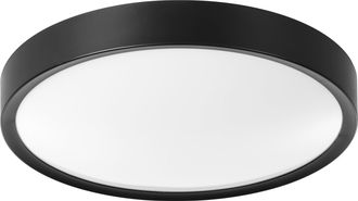 Eglo LED Deckenleuchte Musurita, 1 flammige Deckenlampe, Wohnzimmerlampe, Küchenlampe aus Stahl und Kunststoff, Flurlampe Decke in Schwarz, Weiß, Ø 44 cm