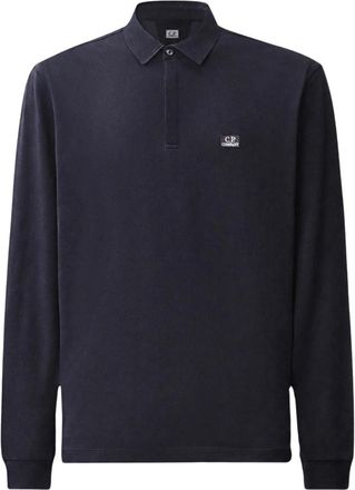 C.P. Company C.p. Company - Polo Manches Courtes Stretch Piquet - Homme - Tops - Bleu - Taille: M