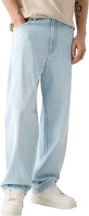 Generic Jean Homme Jeans Homme Jean Skater Taille Basse Ample Coupe Droite Stretch - Pantalon Loose Streetwear Inspir&eacute; De La Culture Skate Masculine