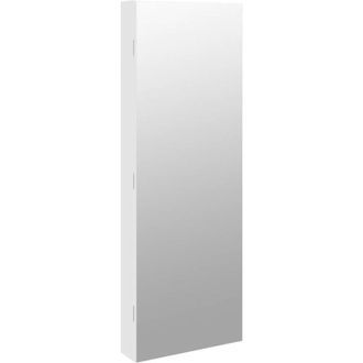 vidaXL Vidaxl - Spiegel-Schmuckschrank mit LED-Beleuchtung Wandmontage Wei&szlig;