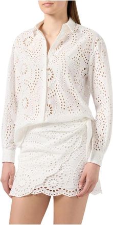 MC2 Saint Barth Femme, Blouses et Chemises, Blanc, Taille: 42 FR Meredith Sangallo Girasole Chemise &agrave; Manches Longues